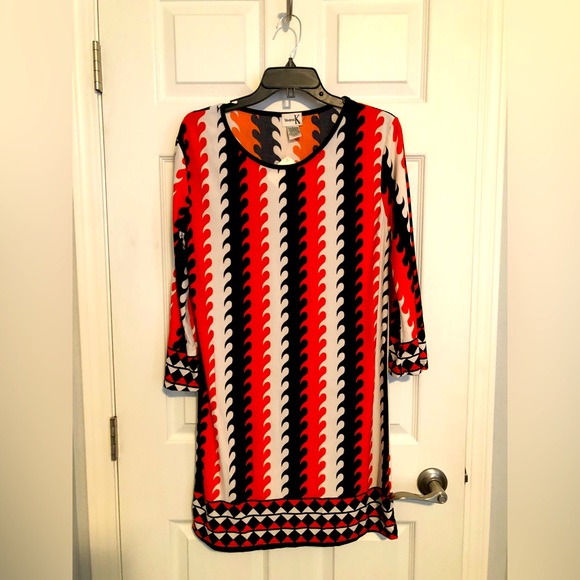 ShanaK | Dresses | Nwt Black White And Bright Orange Shanak Dress Size ...